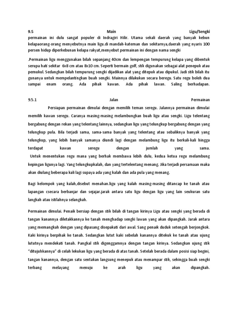 Permainan Rakyat Melayu Riau | PDF