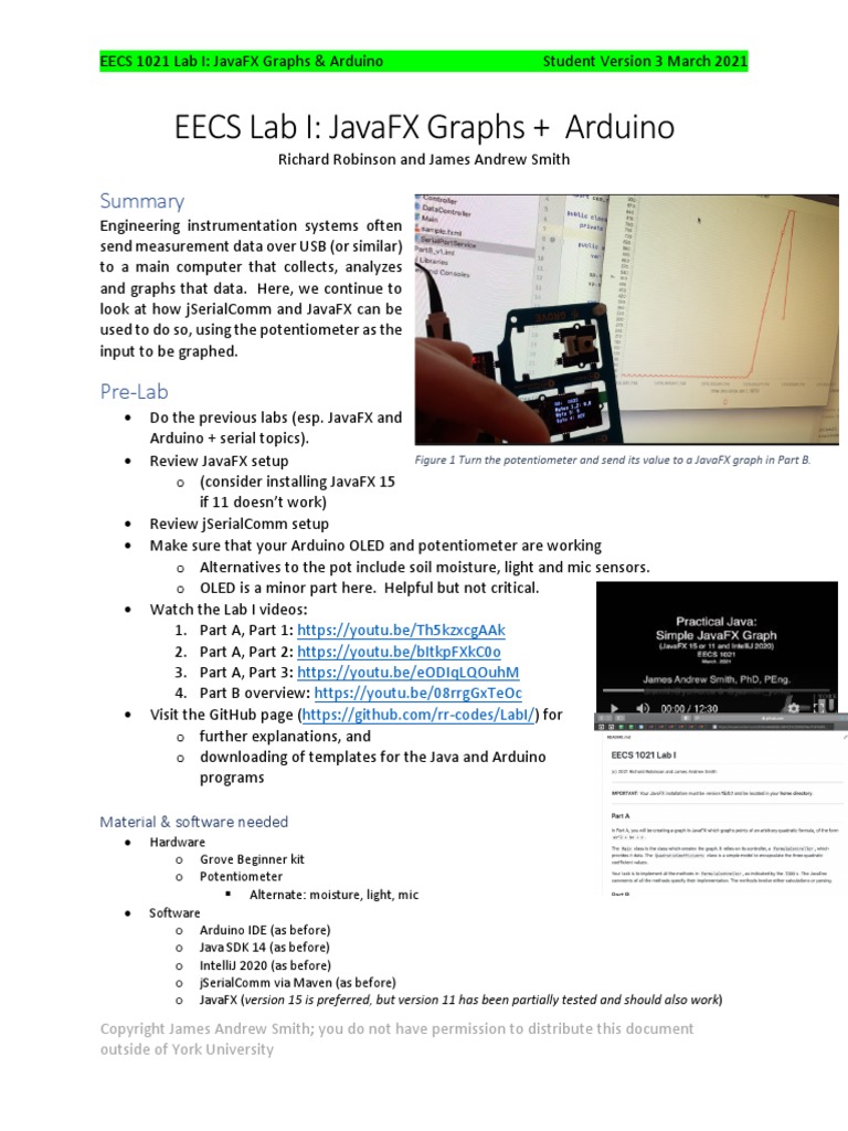 Eecs Lab I Javafx Graphs Arduino Material And Software Needed Pdf Class Computer 3399