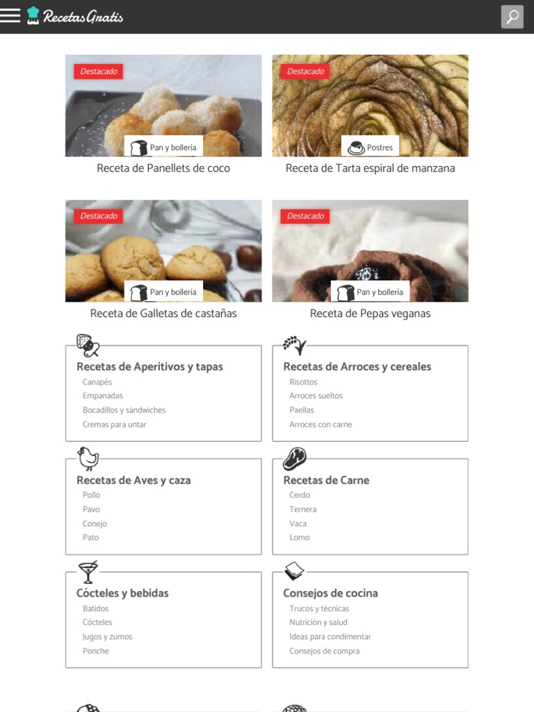 Recetas de Cocina. +20.000 Recetas Fáciles Paso A Paso | PDF | Postres ...