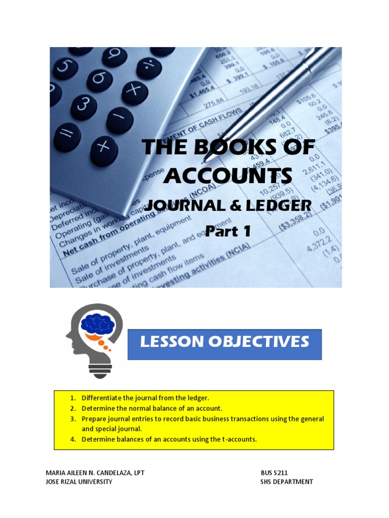 Book of Accounts Part 1. Journal | PDF | Debits And Credits | Bookkeeping