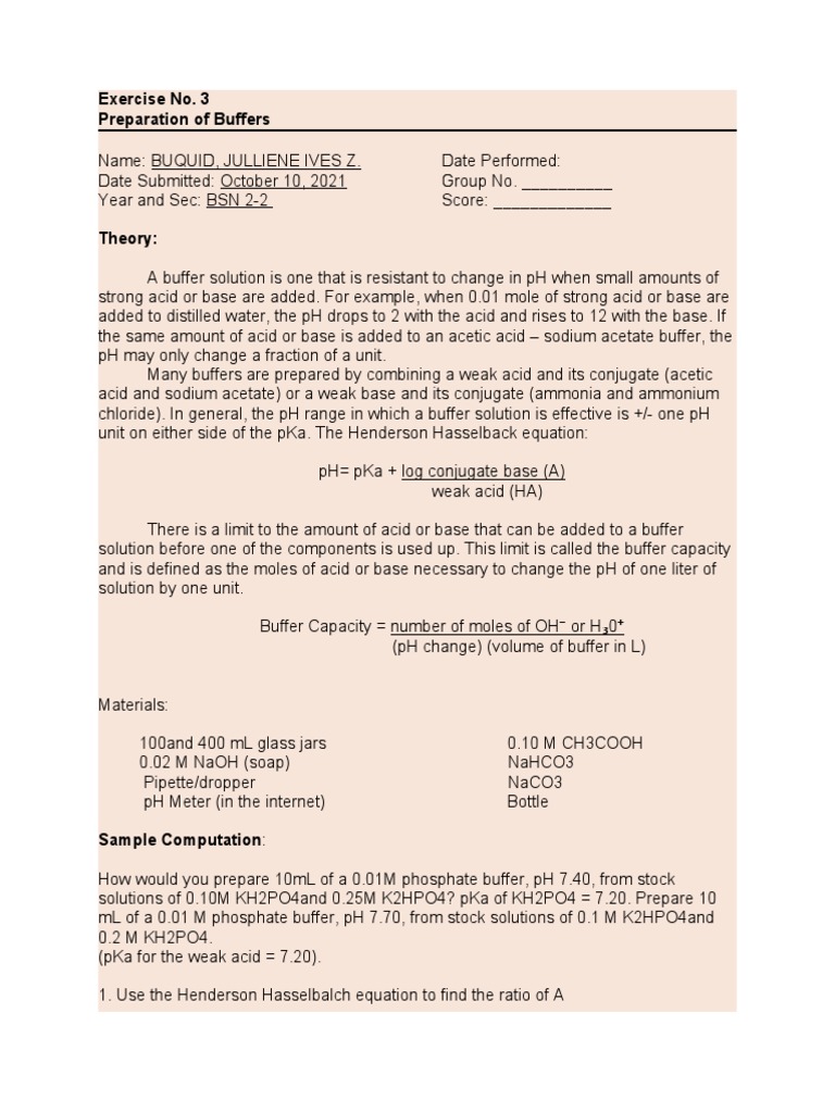Preparation of Buffers | PDF | Buffer Solution | Ph