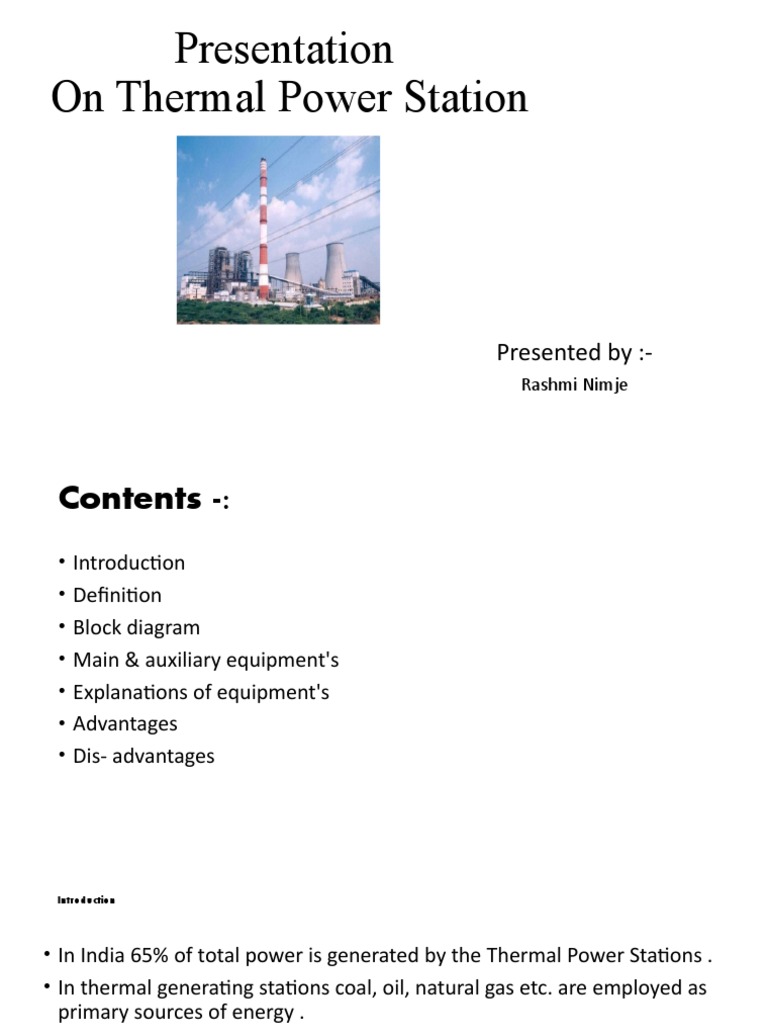 Overview of Thermal Power Stations | PDF | Boiler | Steam