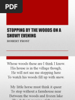 Stopping by Woods On A Snowy Evening - Robert Frost | PDF