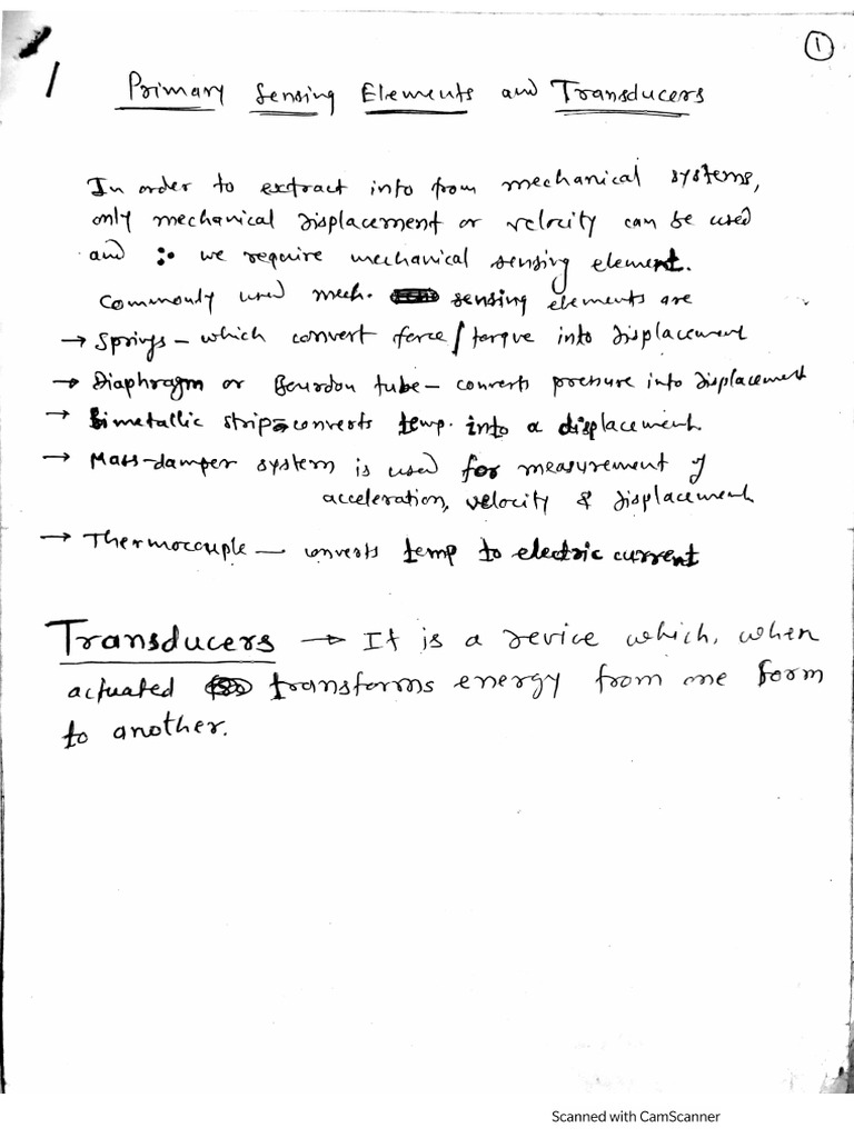 Primary Sensing Elements and Transducers | PDF