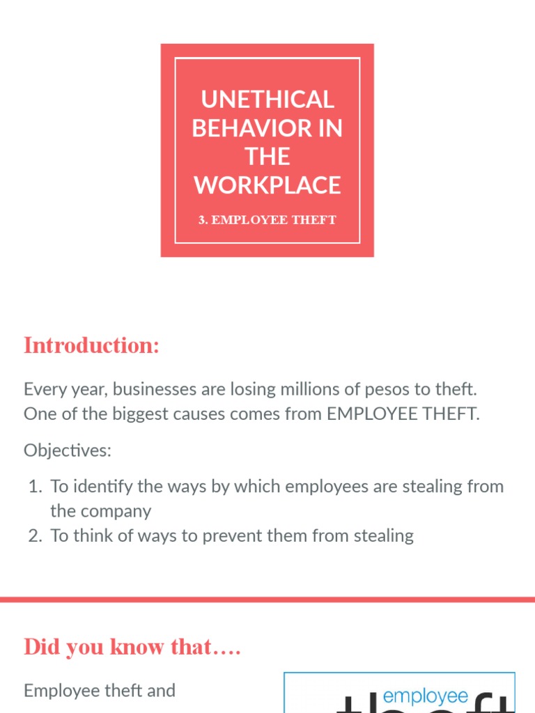 Employee Theft | PDF | Employment | Theft