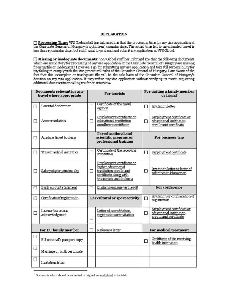 SampleDeclaration 250315 | PDF | Travel Visa | International Relations
