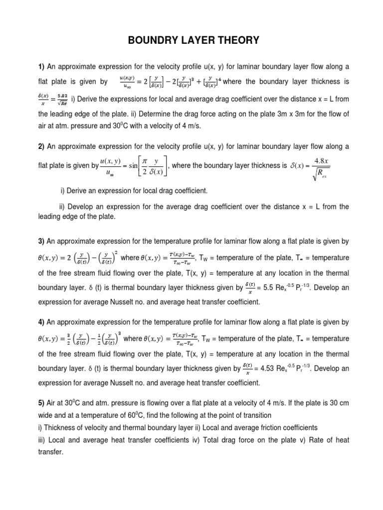 Bounday Layer Theory | PDF | Boundary Layer | Drag (Physics)