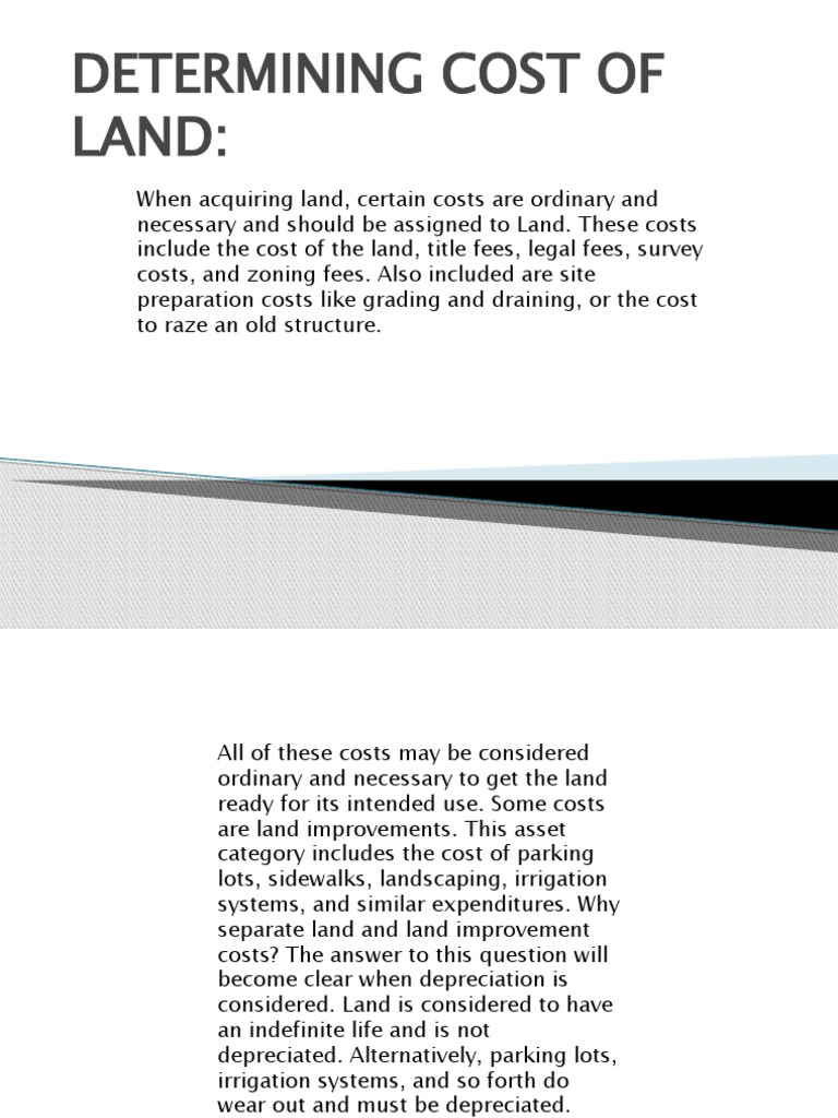 Determining Cost of Land | PDF