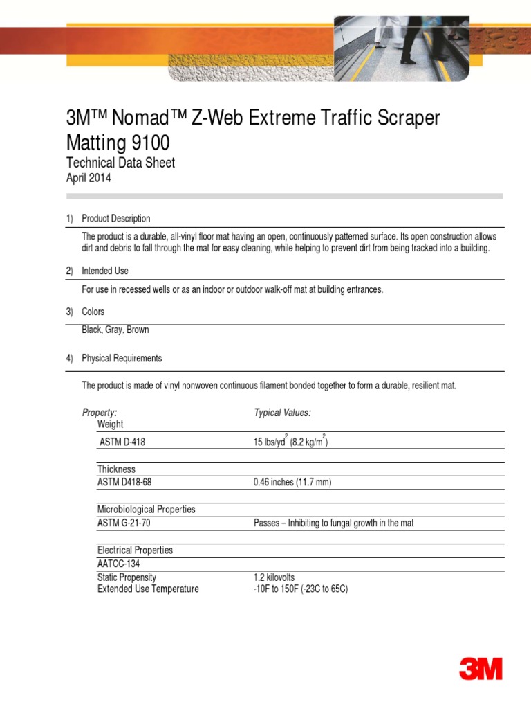 3M 9100 Z Web Mat TDS | PDF | Implied Warranty | Adhesive