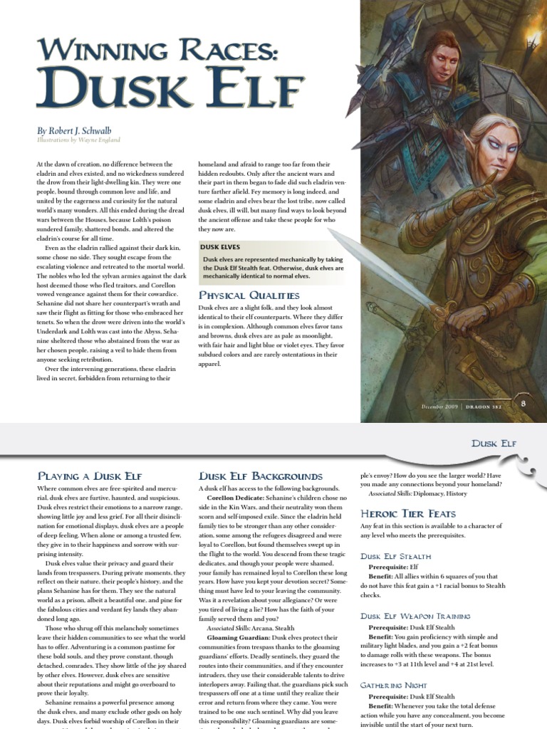 382 Dusk Elves | PDF | Elf (Dungeons & Dragons) | Fantasy Role Playing ...