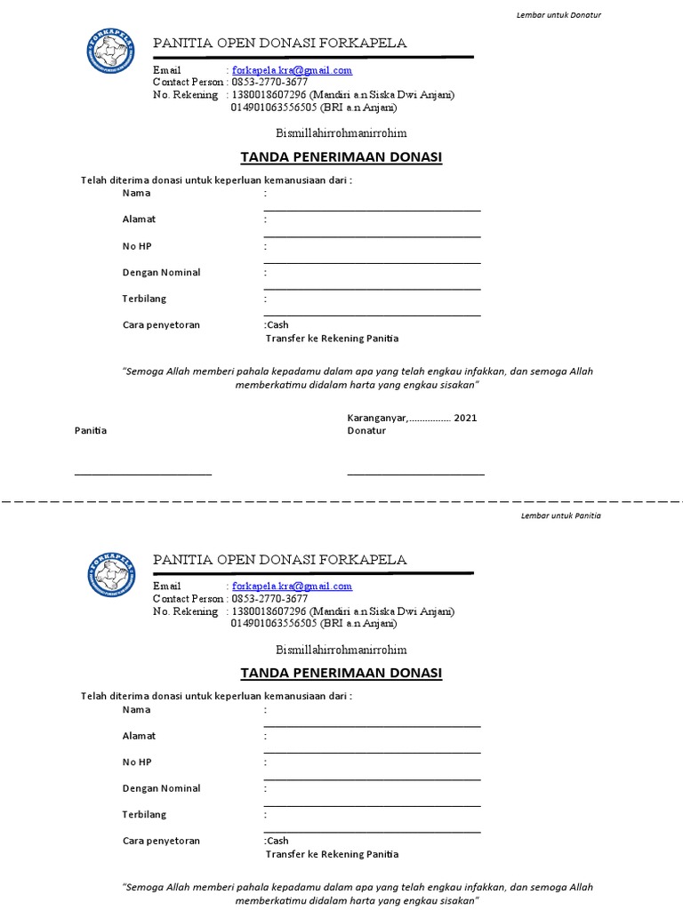 Dokumen Penerimaan Donasi | PDF