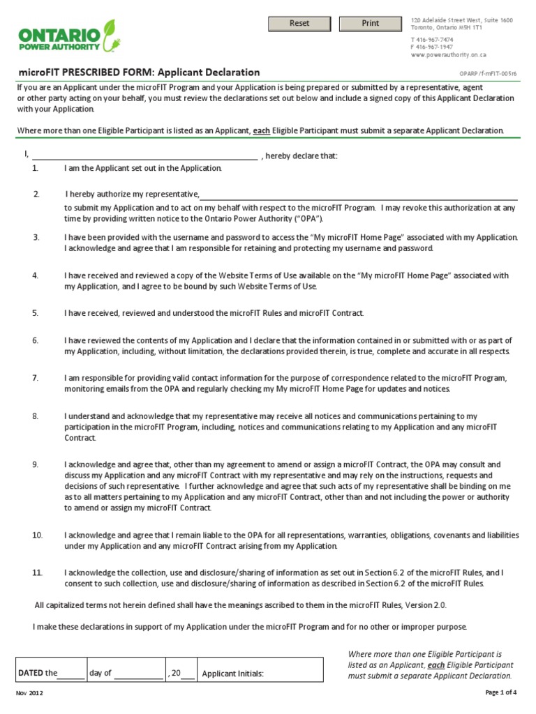 Applicant Declaration Form | PDF