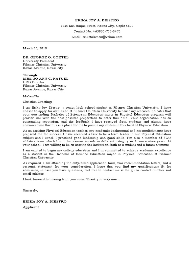 Final College Admission Letter | PDF | University And College Admission ...