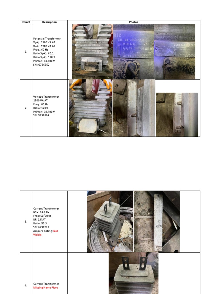CT and PT Nameplate | PDF