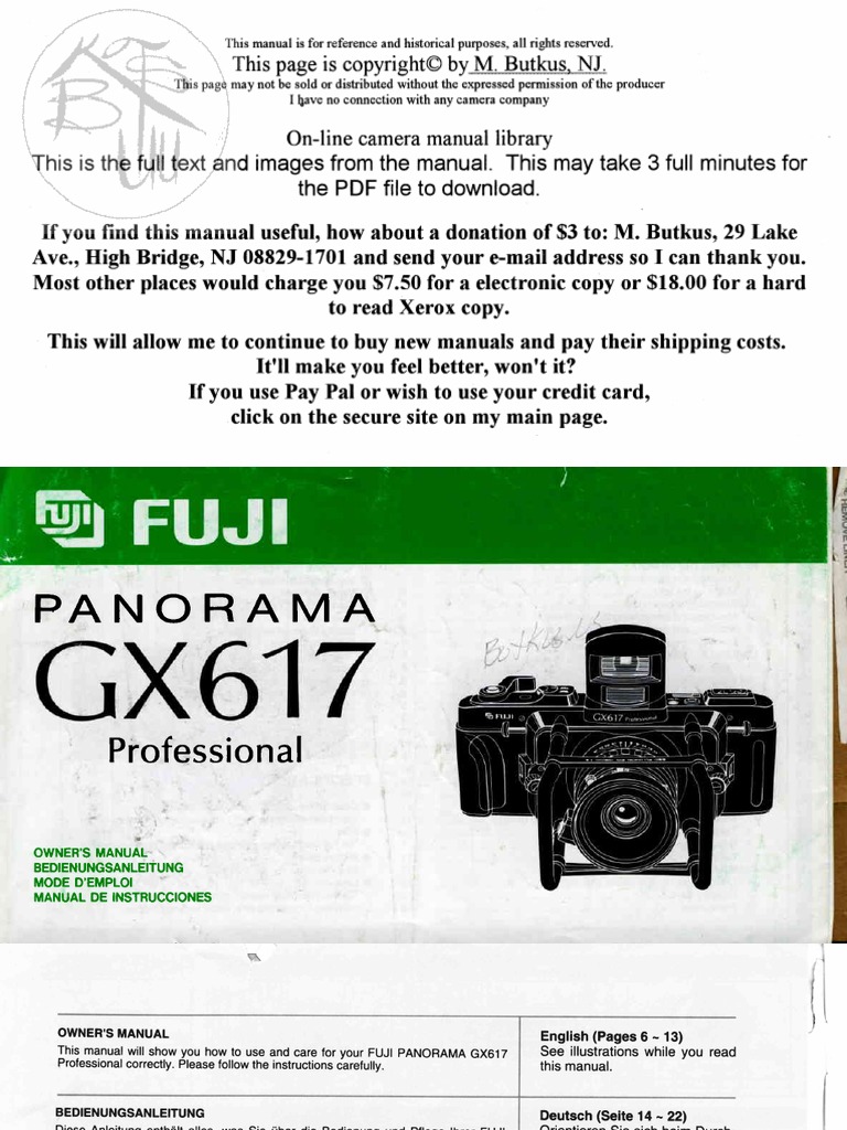 Fuji gx617 Pro | PDF | Camera | Shutter (Photography)