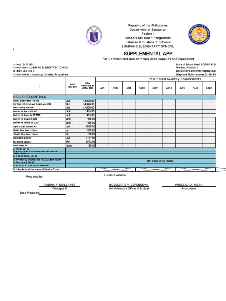 Supplemental App: Jan Feb Mar April May June July Aug Sept | Download ...