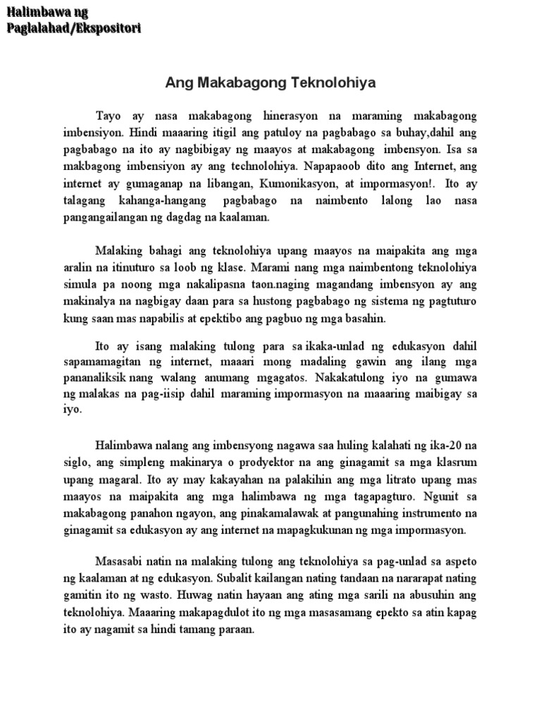 Ang Makabagong Teknolohiya | PDF