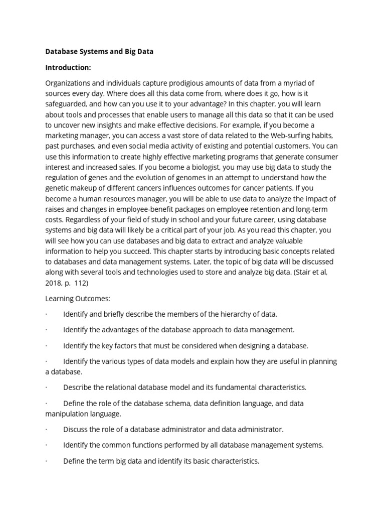 3 - Database Systems and Big Data | PDF | Databases | Big Data