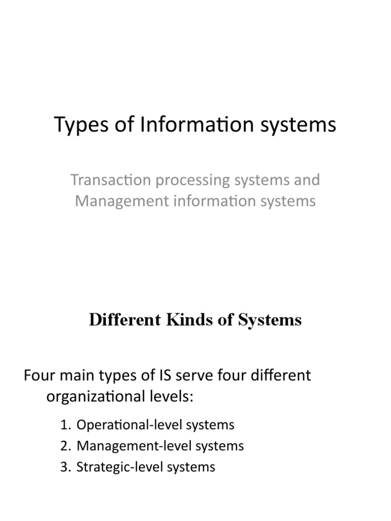 8 - Types of Information Systems | PDF | Decision Support System ...