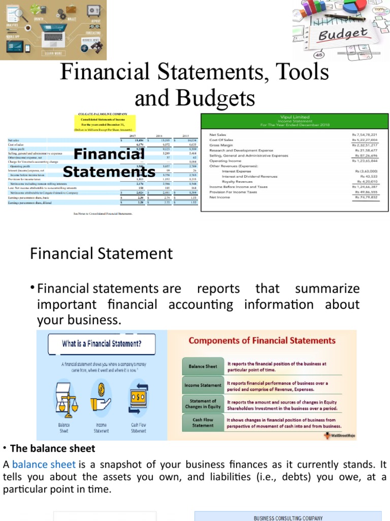 Financial Statements, Tools and Budgets | PDF | Balance Sheet | Equity ...