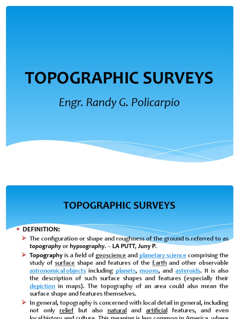 Topographic Survey Techniques | PDF | Topography | Valley