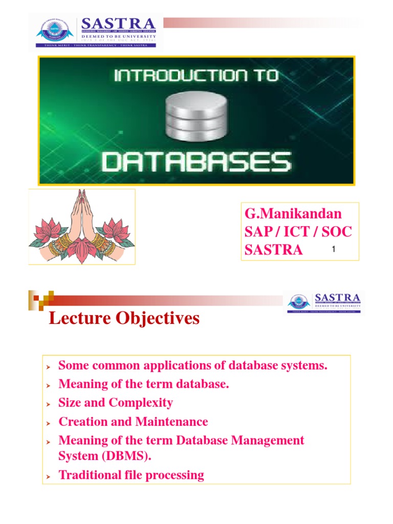 Unit-1 L2-DBMS Introduction | PDF | Databases | Information Technology