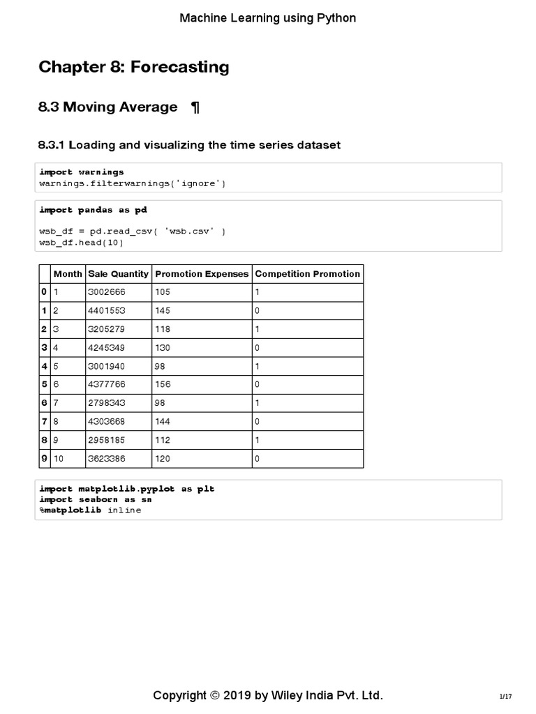 Chapter 8 - Forecasting | PDF | Autoregressive Integrated Moving Average | Time Series
