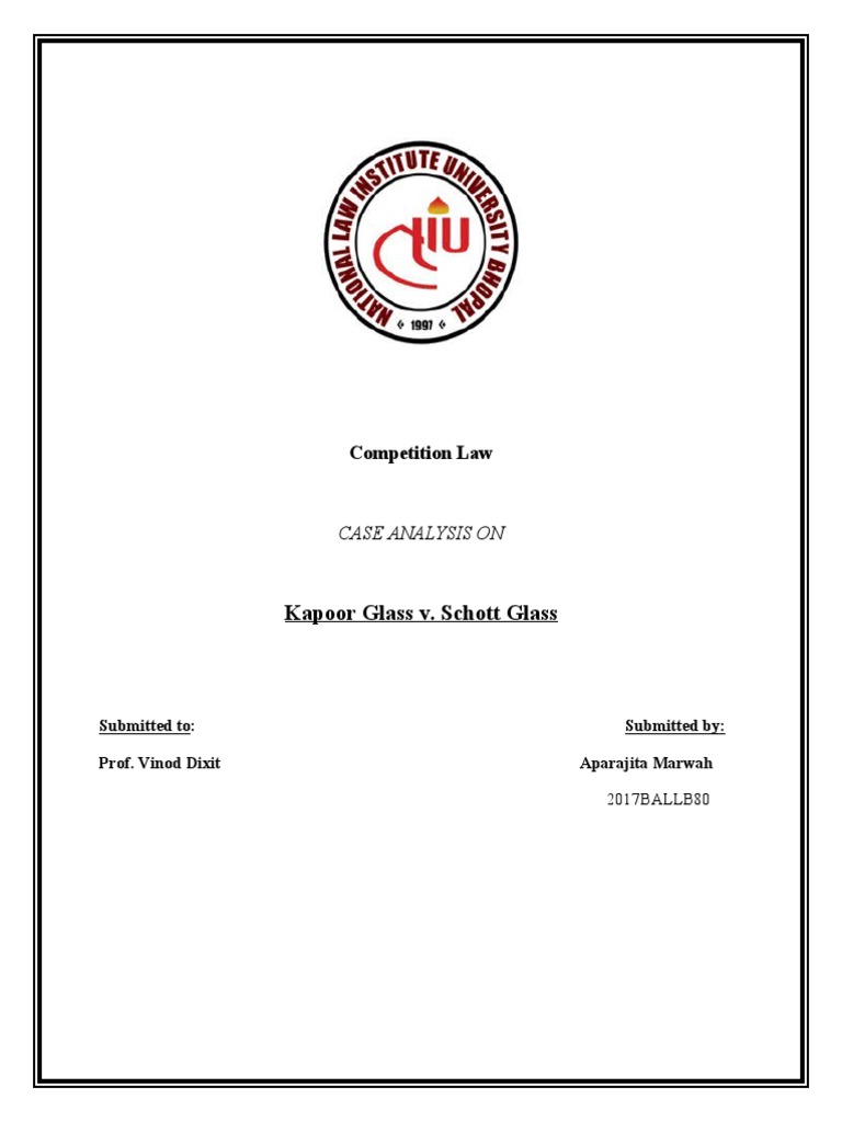 Competition LAw Case Analysis | PDF | Discrimination | Price Discrimination