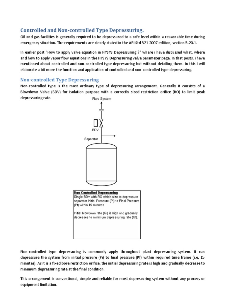 Depressuring Systems in Oil and Gas | PDF | Valve | Reliability Engineering