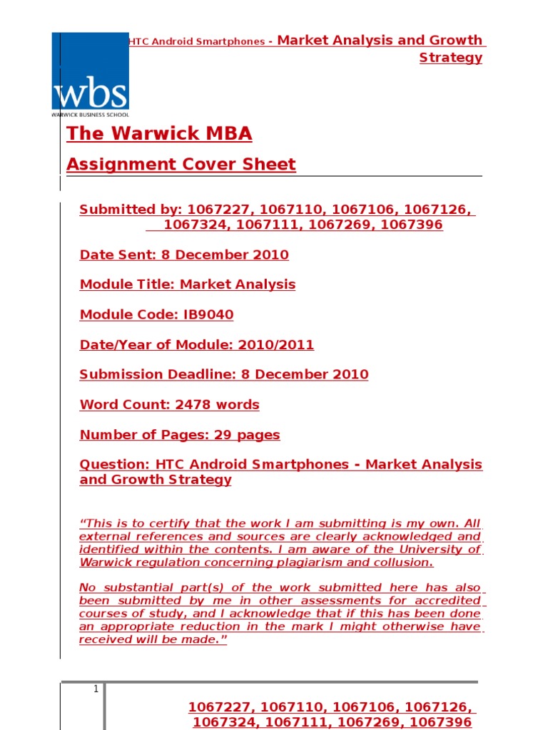 HTC-Market Analysis Assignment Group 4 Final | PDF | Htc | Smartphone