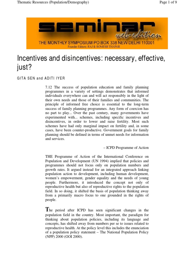 Evaluating Family Planning Incentives | PDF | Poverty | Poverty ...