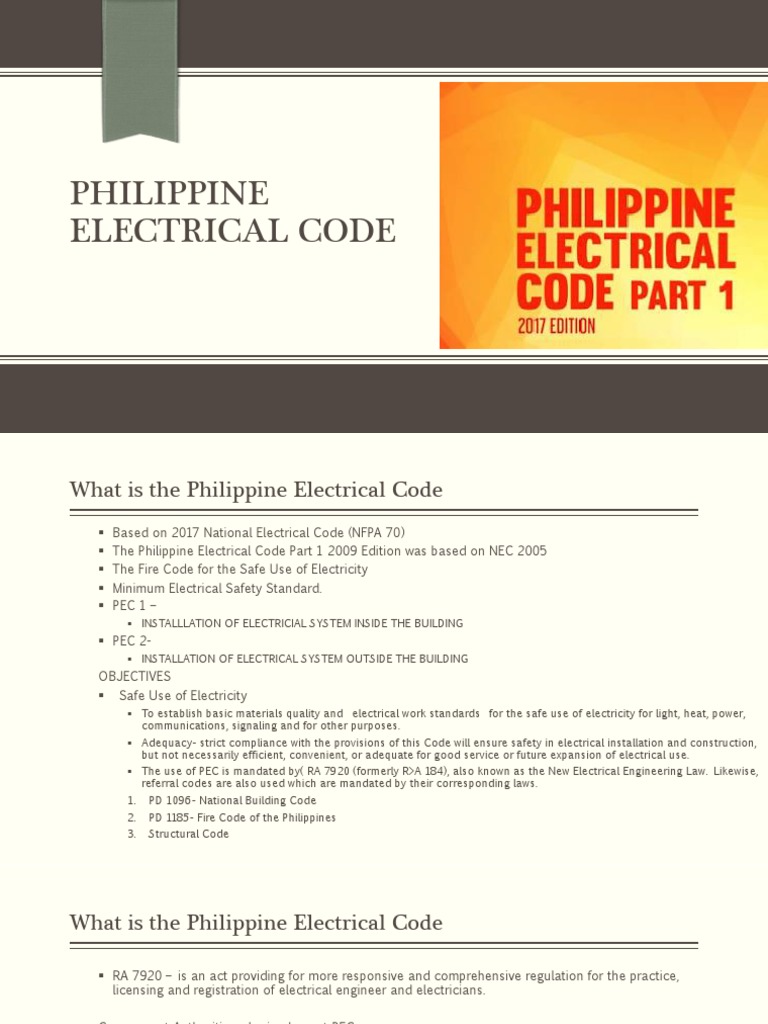 Philippine Electrical Code | PDF | Electrical Wiring | Fuse (Electrical)