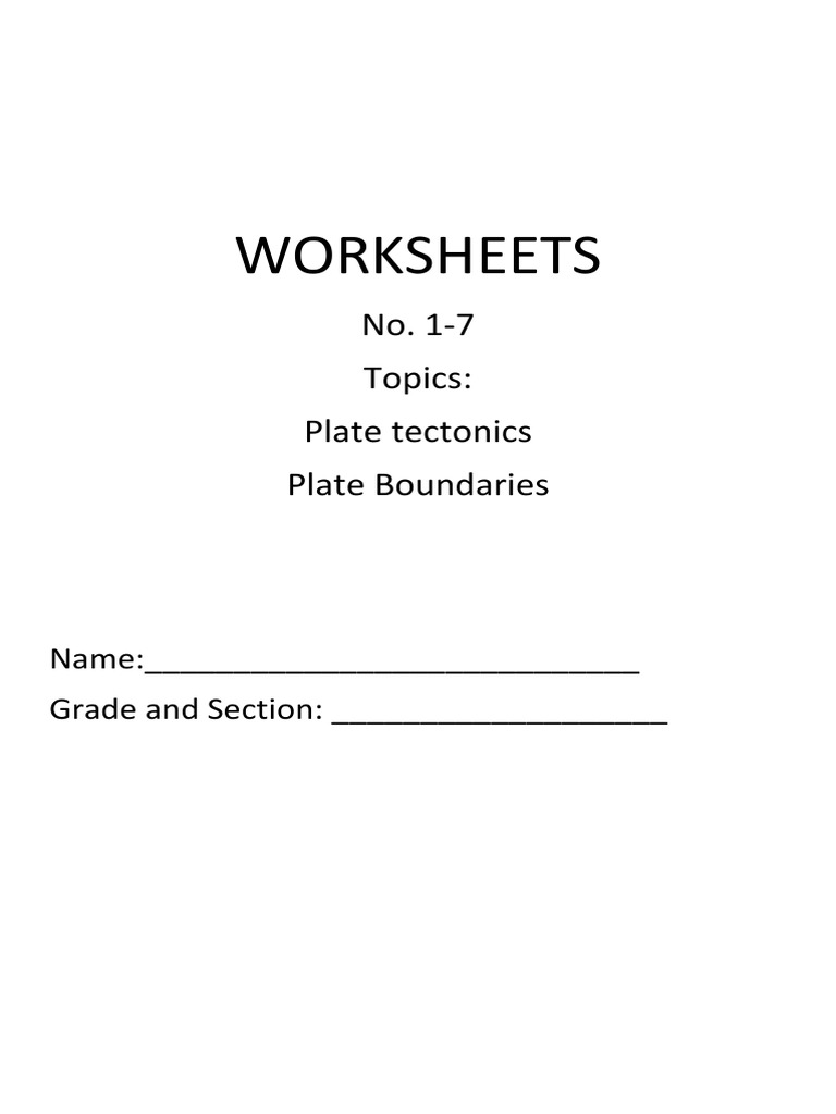 Science 10 Worksheets | PDF | Plate Tectonics | Earthquakes