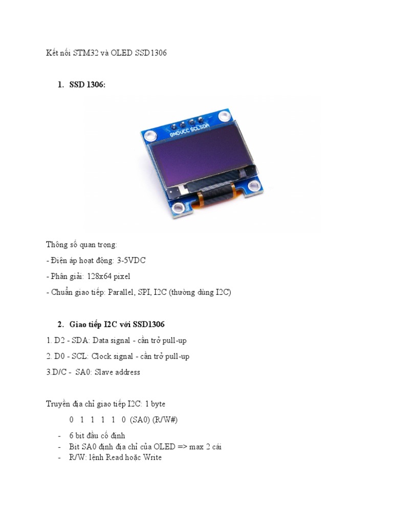Kết nối STM32 và OLED SSD1306 | PDF