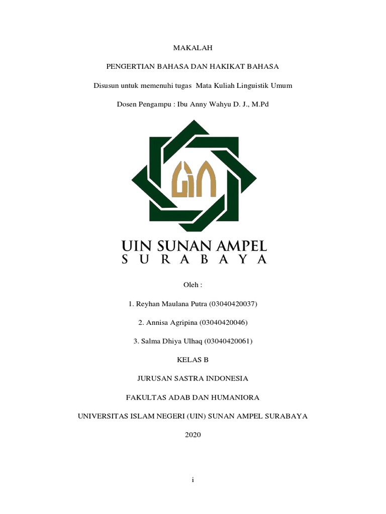 MAKALAH Linguistik Umum | PDF | Seni & Disiplin Bahasa | Sains & Matematika