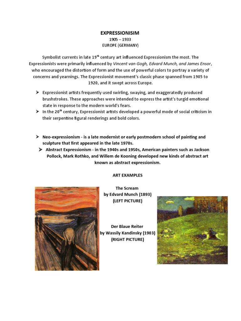 Expressionism Cubism Futurism | PDF | Cubism | Expressionism