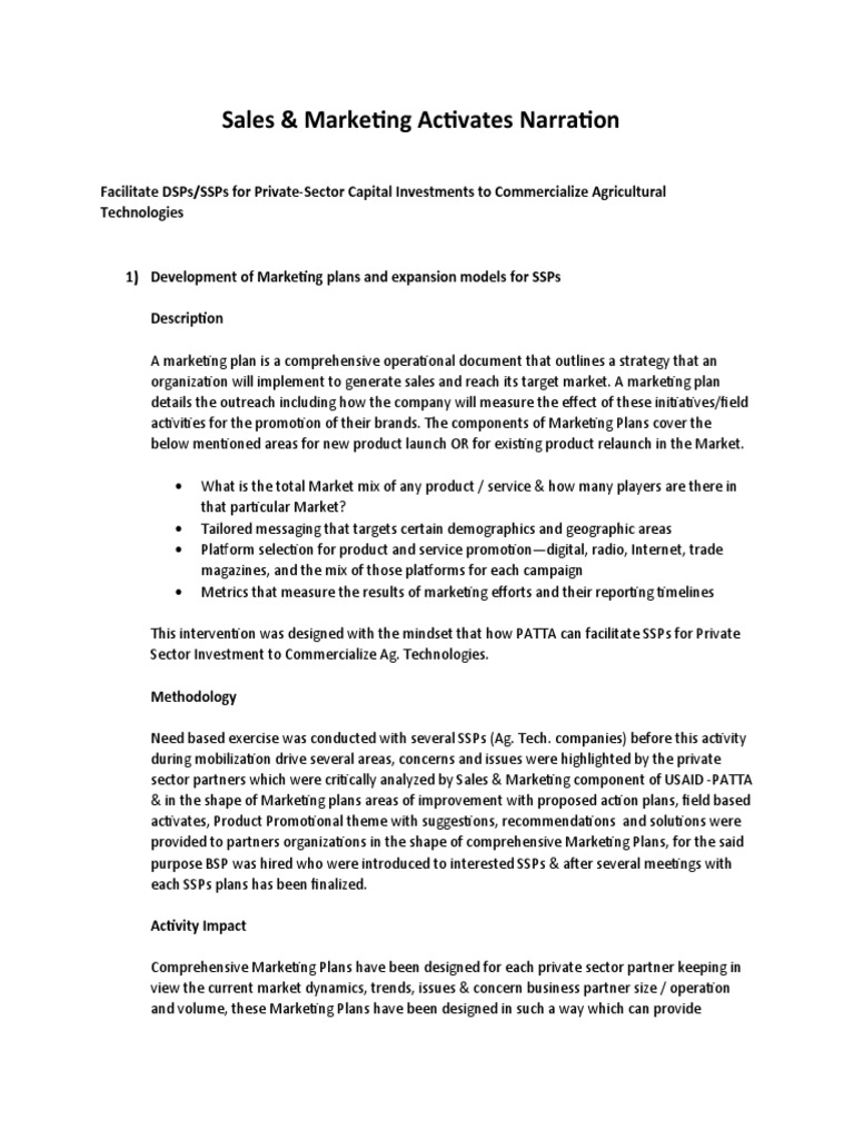 Sales & Marketing Narration | PDF | Marketing | Sales