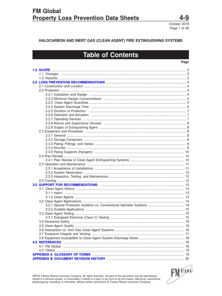 FM Global Property Loss Prevention Data Sheets: Halocarbon and Inert ...