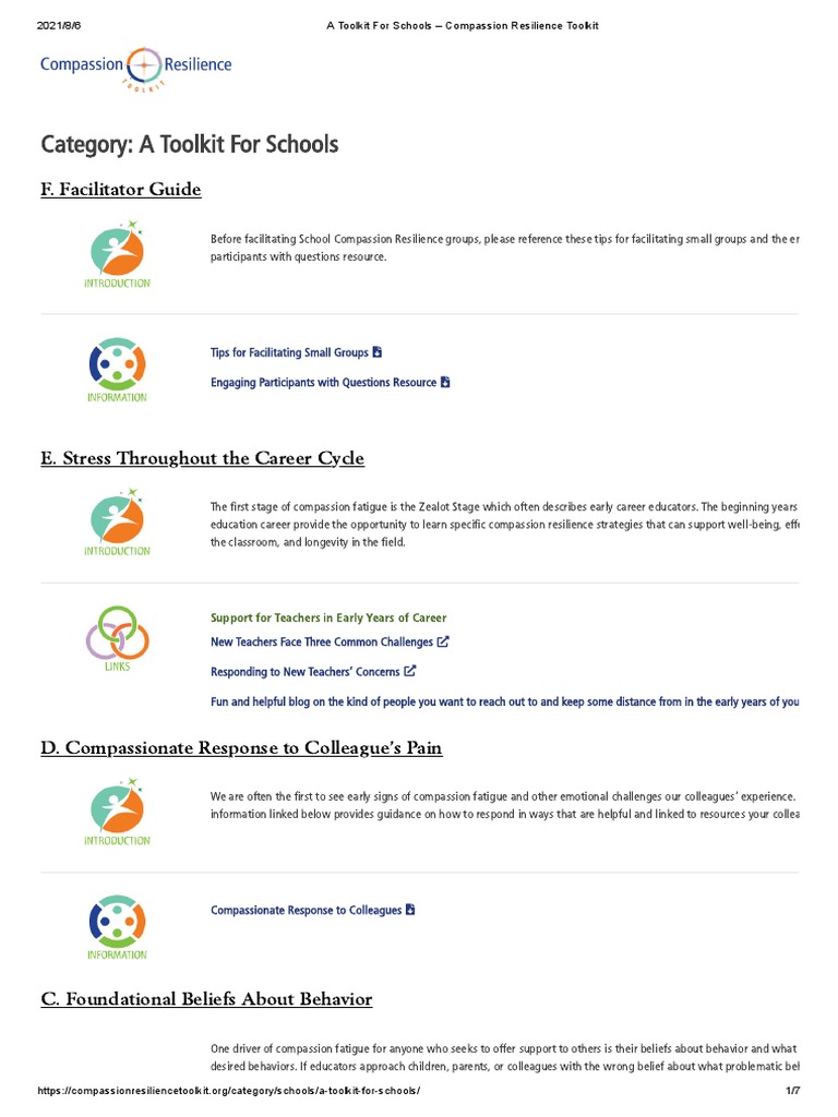 A Toolkit For Schools - Compassion Resilience Toolkit | PDF | Psychological Resilience | Compassion
