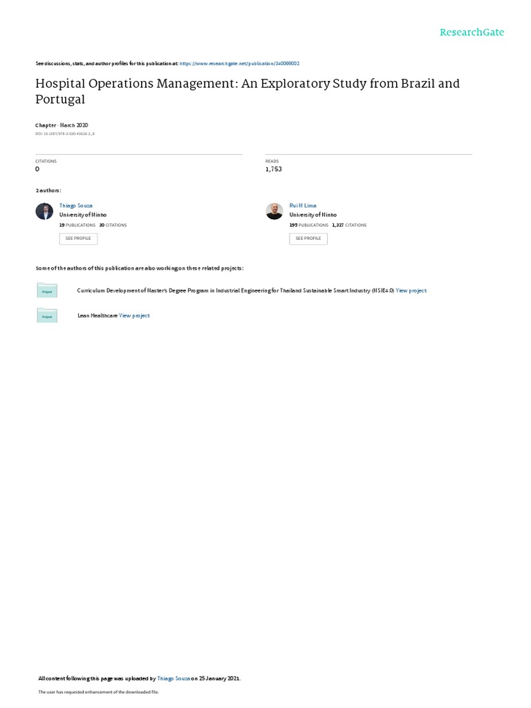 Hospital Operations Management: An Exploratory Study From Brazil and ...