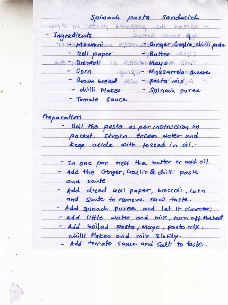 Pasta Recipe | PDF