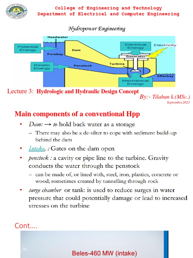 Hydropower Engineering: College of Engineering and Technology ...