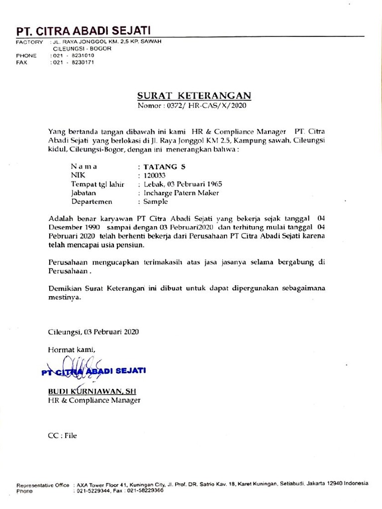 Paklaring TATANG | PDF