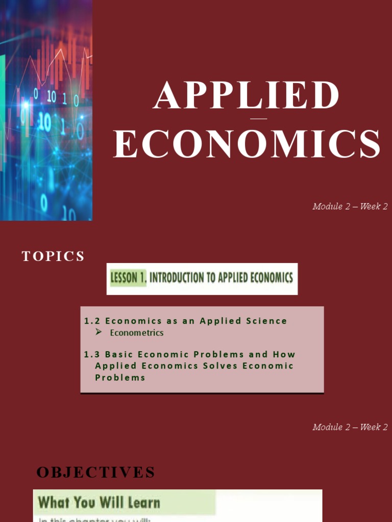 Applied Economics Week 2 | PDF | Economics | Resource