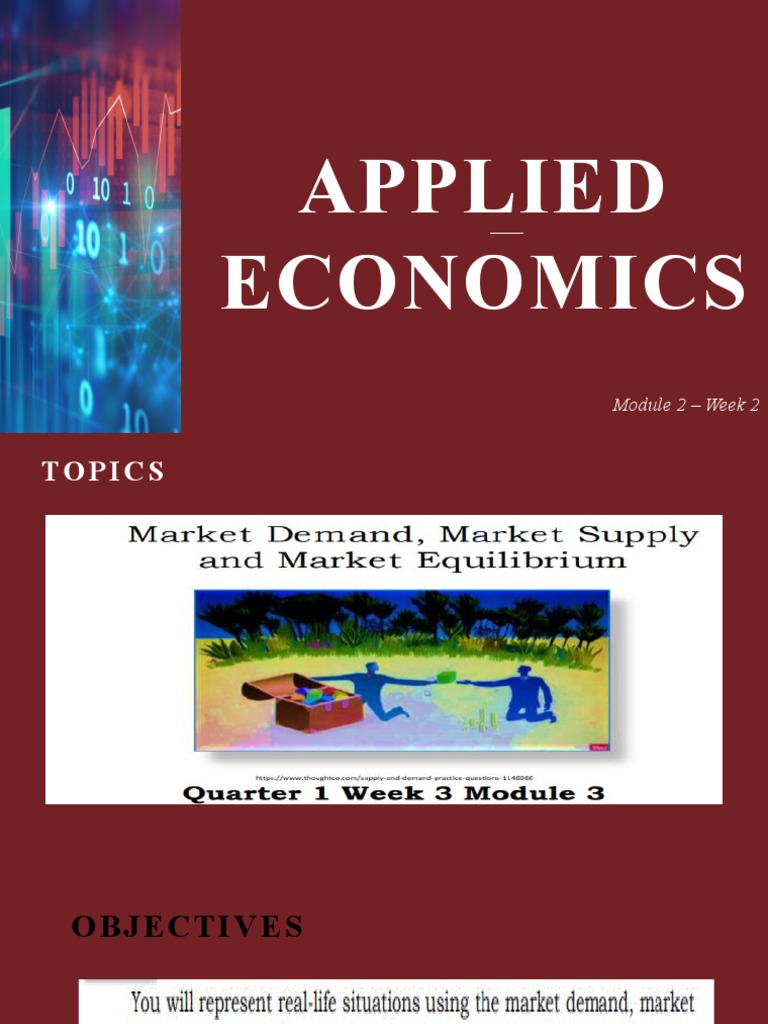 Applied Economics Week 3 | PDF | Supply (Economics) | Demand