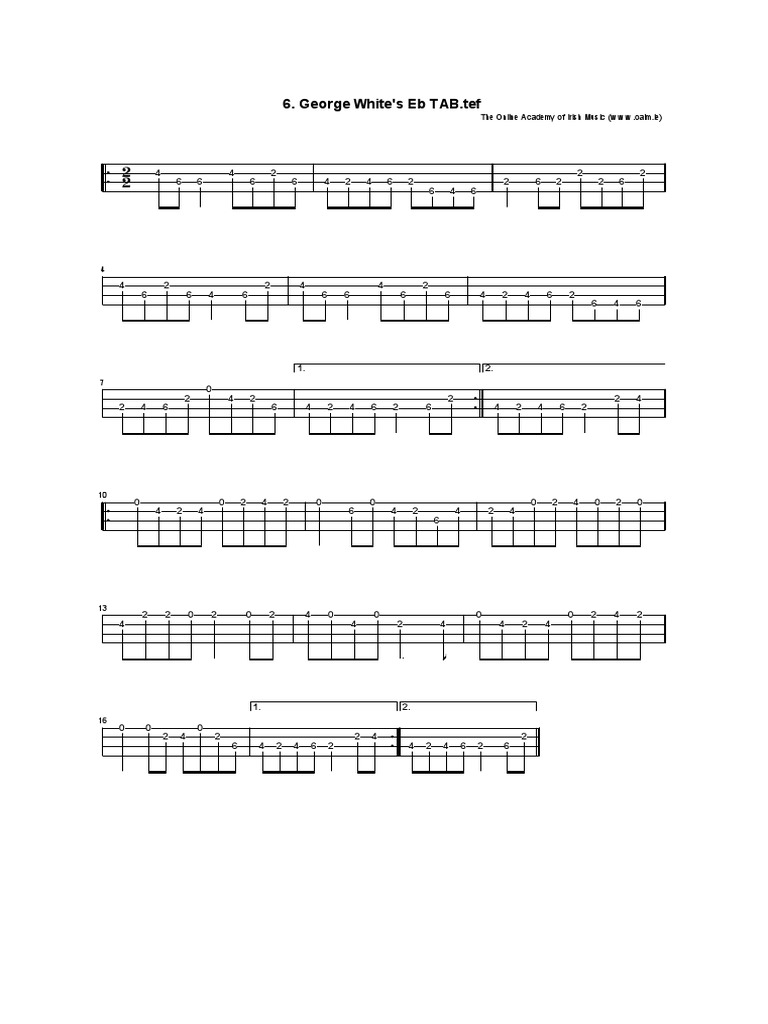 George White's Eb Tablature | PDF