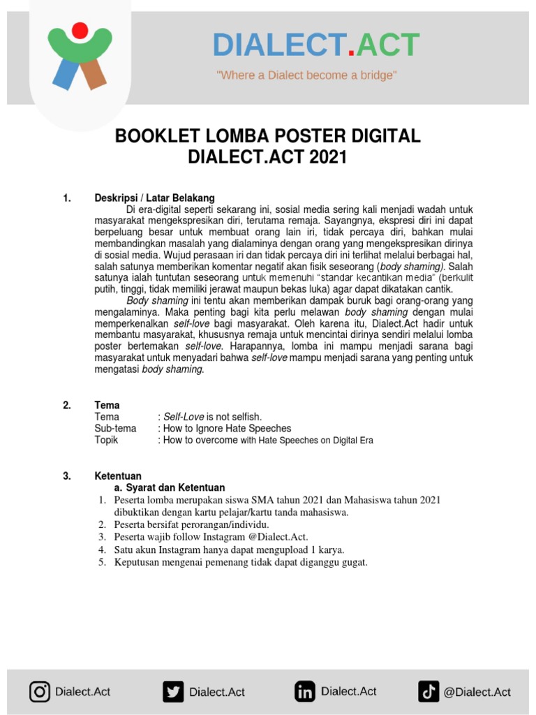 Booklet Lomba Poster Digital Dialect | PDF