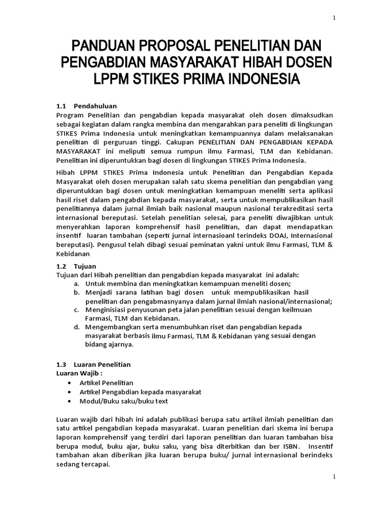 Panduan-Proposal-Penelitian-Hibah-Lppm-Stikes 20192020 | PDF