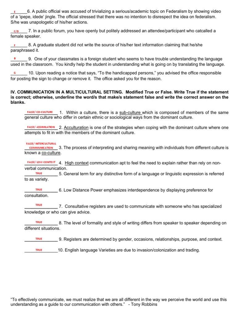 PC Midterm | PDF | Communication | Cross Cultural Communication