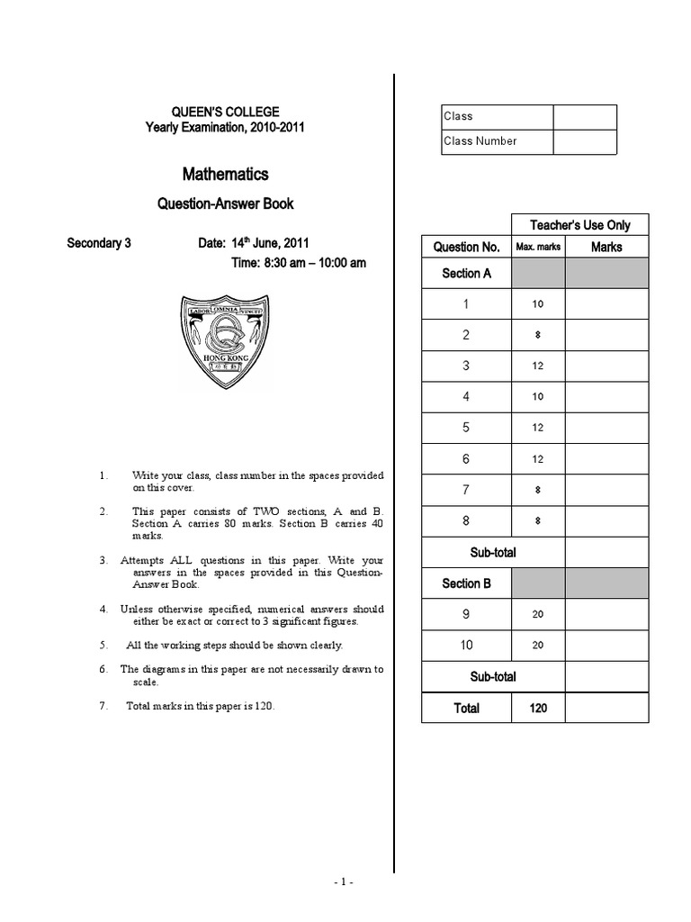 Mathematics: Question-Answer Book | PDF | Volume | Area